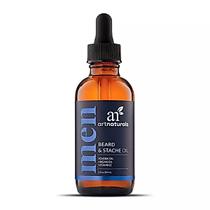 Artnaturals Beard Oil - Unscented Conditioner and Growth Oil - Vegan and Paraben Free with Argan, Vitamins E and Jojoba Oil for Men