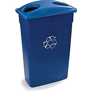 Carlisle FoodService Products 342015REC14 TrimLine LLDPE Waste Container, 15 Gallon Capacity, 10.95" Length x 20.03" Width x 24-3/4" Height, Blue