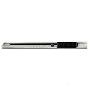 Tajima LC301B Slimline Snap Off Knife with Auto Lock Handle and 3 Blades for Graphics 9MM, Silver