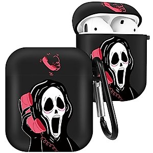 JoySolar for Airpods 1/2 Case Cute Cartoon Cool Kawaii Silicone Skull Cases for Apple Airpod Air Pods 2&1 Cover Unique Funy Fashion Design Characters Soft IMD Shell for Girls Boys Girly (Skeleton)