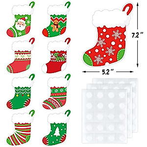 45 Pcs Christmas Stocking Cutouts Xmas Cut-Outs for Winter Bulletin Board Classroom Office Christmas Party Decorations