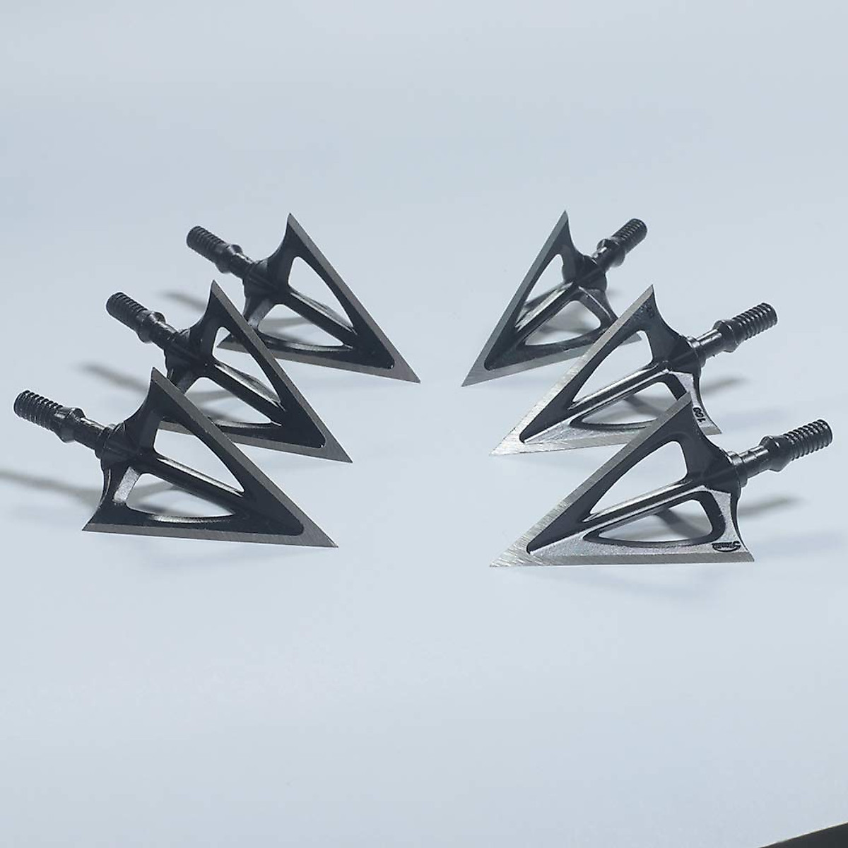 JIANZD Broadheads 100 Grain Fixed Blades Stainless Steel Hunting Broadhead Arrow Tips Pack of 6 Pcs Archery Arrow Heads for Crossbow Recurve Bow and Compound Bow