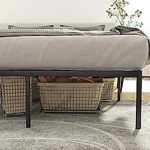 BedStory 16 Inch Queen Size Bed Frame - Heavy Duty Metal Platform Bed Frame - Easy Assembly, No Box Spring Needed - Curved Bed Legs Design to Avoid Injury - Supports Up to 2500 Lbs