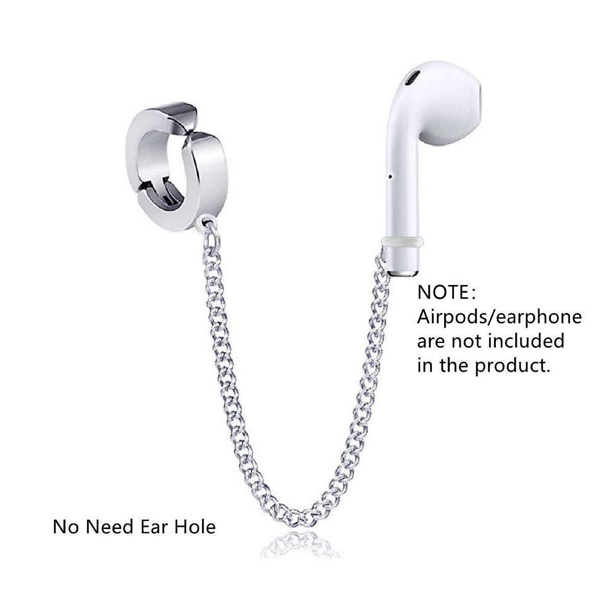 1 Pair (Needn't Ear Hole) Anti Lost Earring Strap Bluetooth Earphone Holders Accessories Unisex Anti-lost Earring Clip For AirPods Pro Earhooks-Style 2#