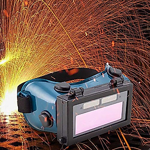 Holulo Auto Darkening Welding Goggles with Clear Inner Lenses Welding Helmet Solar Welder Eyes Glasses Flip Up Lens Eye Protection (Dark Green)