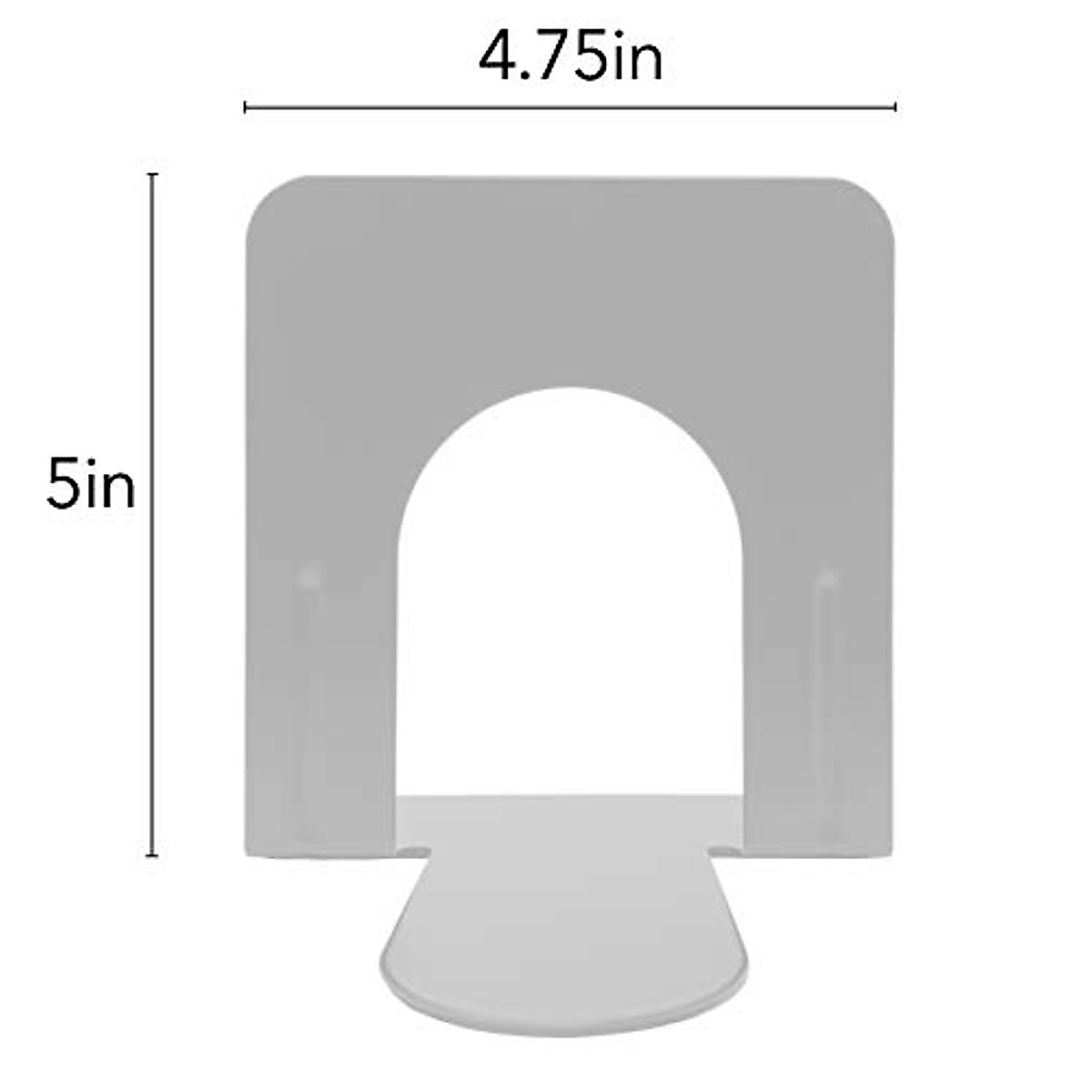 Clipco Premium Book Ends with Anti-Slip Pad 5-inch (Pack of 6) (White)