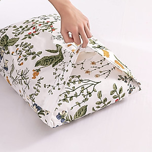 ECOCOTT 100% Cotton Pillowcases Standard Size, Floral Print Pattern Pillow Cover 2 Pack, Super Soft Envelope Closure Standard Pillow Case Set (Standard, 20"x26")