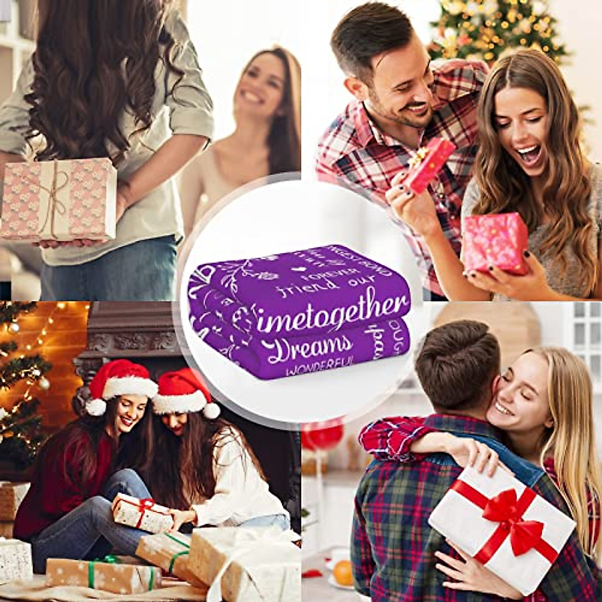 Womens Day Gift Soul Sister Gift Blanket 50x40 in Sisters Birthday Gifts Blankets Gifts Best Sisters Friend Presents Purple Soft Flanel Throw Blanket from Sister Brother Purple Blanket for Sister