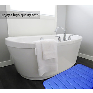 iMaylex Soft Memory Foam Bath Rug, Absorbent Luxury Bath Rug Mat, Quick Dry Bath Mat for Front Floor of Bathtub, Shower Floor and Toilet, Royal Blue, 24" x 16"