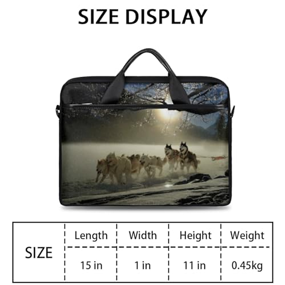 Energetic Dogs Laptop Computer Bag Waterproof Shoulder Messenger Bag 13-15 inch Durable Laptop Tote Bag with Shoulder Strap Handle Lightweight Crossbody Briefcase