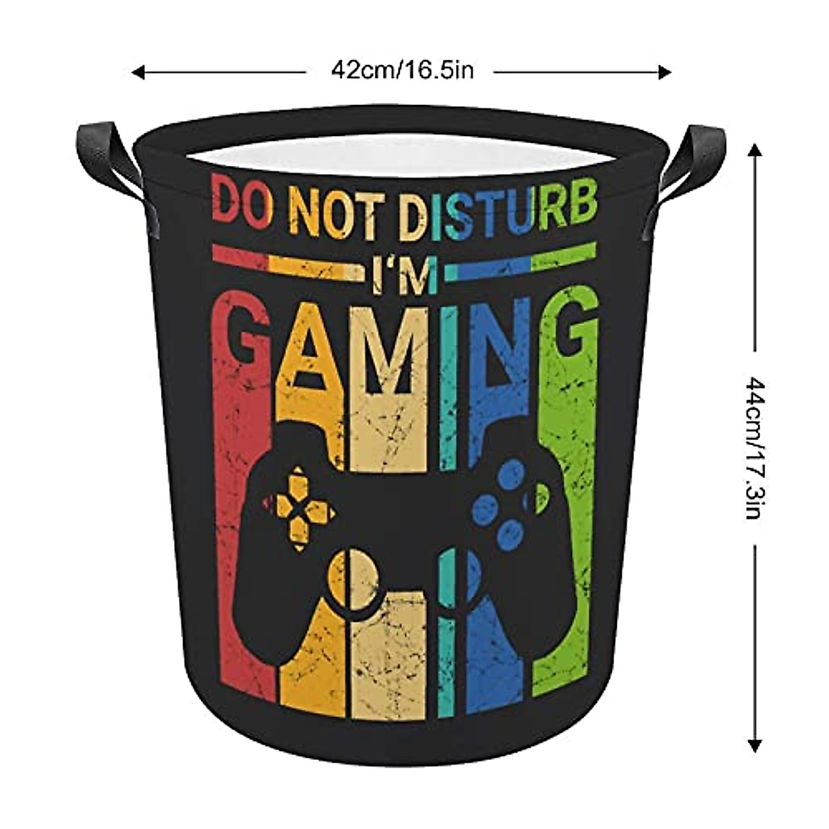 Retro Gamer Funny Laundry Basket Hamper Bag Dirty Clothes Storage Bin Waterproof Foldable Toy Organizer for Bedroom Clothes Toys Basket