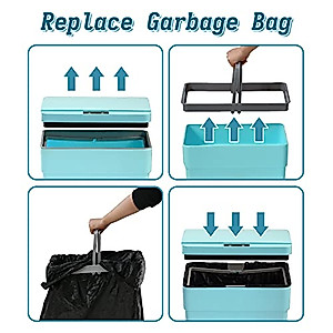 Ckofgdsue Trash Can Automatic Touchless Garbage Can Plastic Rectangle Rubbish Can with Lid Infrared Motion Sensor for Bathroom Kitchen Bedroom 13 Gallon 50 Liter(Blue)