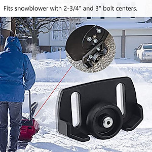 490-241-0038 Rolling Skid Shoes for Craftsman Cub Cadet A-riens Most 2 Stage & 3 Stage Snow Thrower, Fits Machines with 2-3/4" Slot and 3" Bolt Centers - with Spare Plastic Wheels Hardware Kit