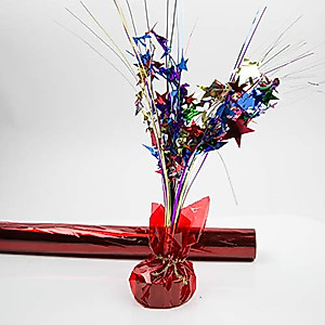 Cellophane Wrap 24"x100' Mylar Sheet Cellophane Roll Great Wrapping Paper for Craft Basket (Red)