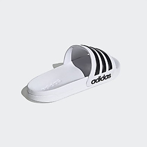 adidas Unisex Shower Slide Sandal, White/Core Black/White, 10 US Men