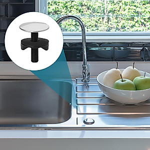 2 Pack Stainless Steel Kitchen Faucet Sink Hole Cover Kitchen Faucet Sink Plug Black Countertop Hole Cover Stainless Sink Plugs Caps for Top Holes