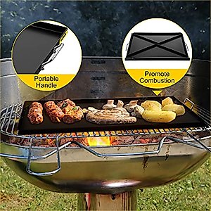 VEVOR Carbon Steel Griddle, Griddle Flat Top Plate, Griddle for BBQ Charcoal/Gas Gril with 2 Handles, Rectangular Flat Top Grill with Extra Drain Hole for Tailgating and Parties (16"x24")