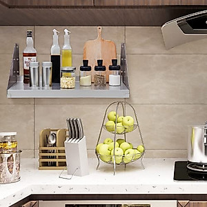 SWOTCATER Stainless Steel Shelf 12"x36" 260LB, Commercial Wall Mounted Floating Shelving for Home Kitchen, Restaurant