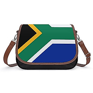 African Flag Women's Crossbody Bag Leather Shoulder Bag Handbag Portable Tote Purse for Office Travel
