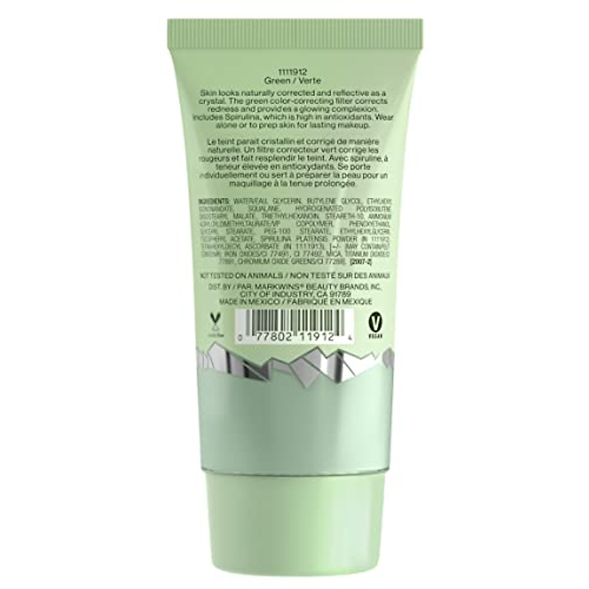 wet n wild Prime Focus Glass Skin Correct Primer Bright Crystal Finish, Green, 0.91 Fl Oz