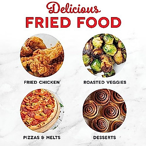 DASH Tasti-Crisp™ Digital Air Fryer with AirCrisp Technology, Custom Presets, Temperature Control, and Auto Shut Off Feature, 2.6 Quart - Cool Grey