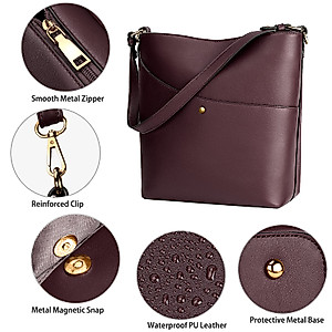 Purses for Women Large Leather Waterproof Tote Hobo Bag Fashion Crossbody Purse Bag for Women Work Travel Tote Shoulder Bucket Bag with Adjustable Strap