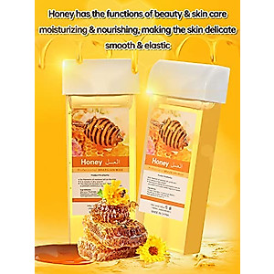 Waxer Ciker Roll On Wax Kit for Women and Men at Home Wax Roller Warmer 2 Honey Roll-On Wax Cartridge Refill Pre Wax Treatment Spray Lavender Oil Wax Remover 100 Non-Woven Wax Strips for Sensitive Skin Hair Removal Waxing Kit