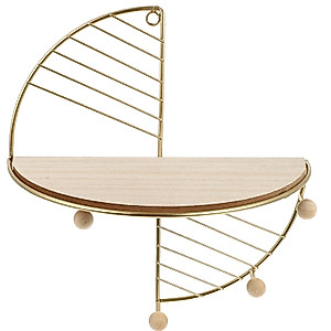 Veemoon Shelf Bathroom Metal Wall Entryway Coat Hooks Photo Frame Wall Shelves Wall Holder Rack Gold Shelves for Wall Nordic Style Wall Rack Brackets for Shelves Wooden Rack Speaker Iron