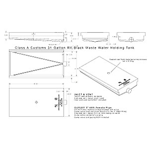Class A Customs 31 Gallon RV Waste Black Water Holding Tank WT-3100