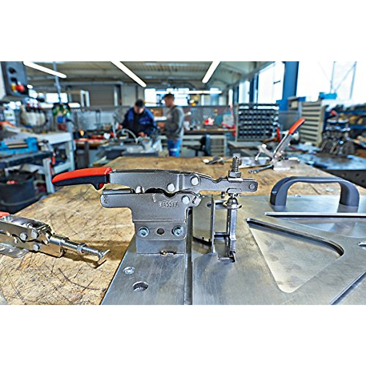 BESSEY STC-HV20 Horizontal Auto-Adjust Toggle Nickel Plated Clamp Vertical Flange, Silver