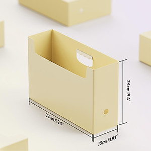 12x12 Scrapbook Paper Storage Organizer, 6 Pack Foldable Paper Storage Holder with Sticky Index Tabs, Scrapbook Organizer for Craft Paper, Files, Vinyl Sheets, Cardstock, Magazines, Documents, Yellow