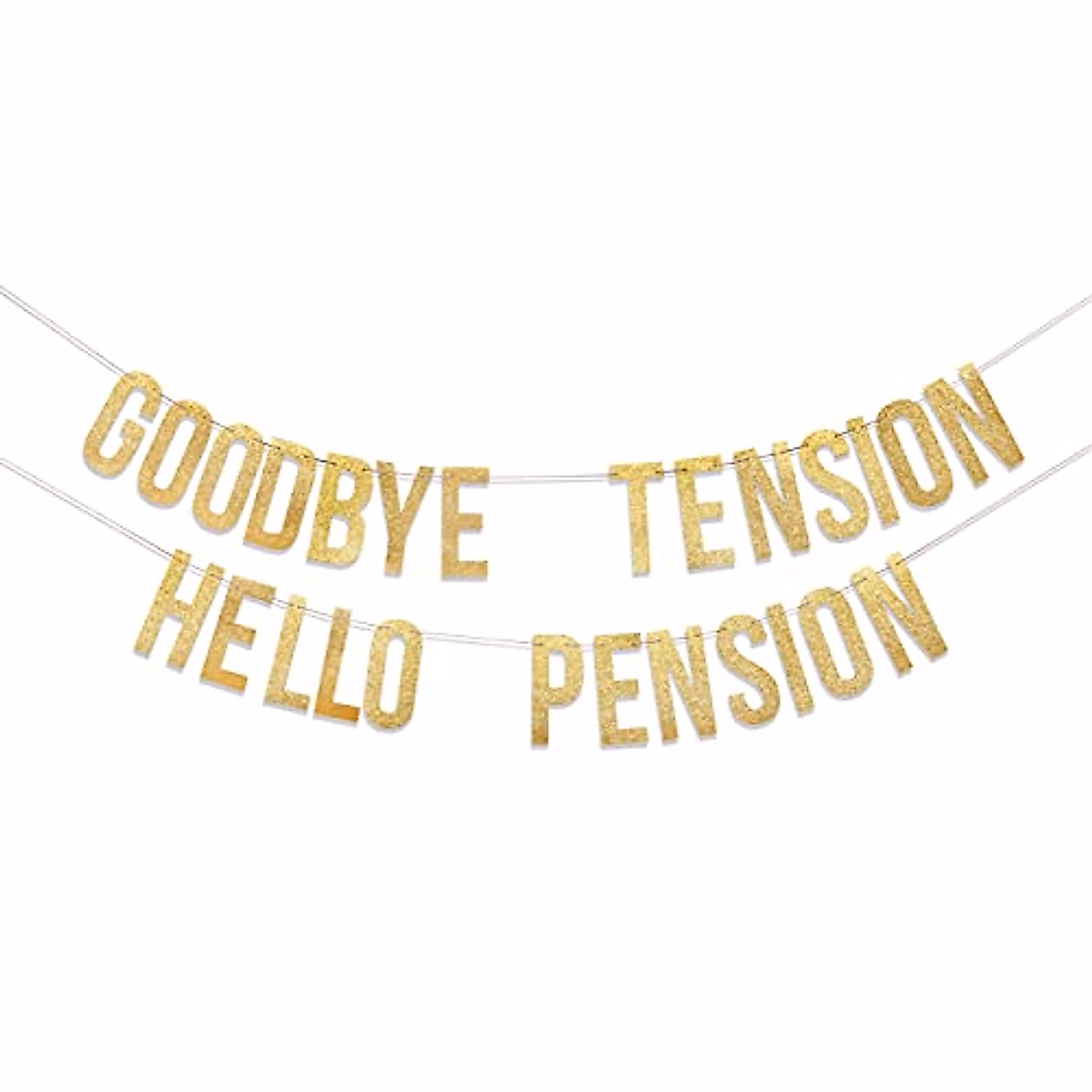 Goodbye Tension Hello Pension Banner - Retirement Party Sign,Retirement Party Decorations,Funny Retirement Banner,Retired Retiring Photo props