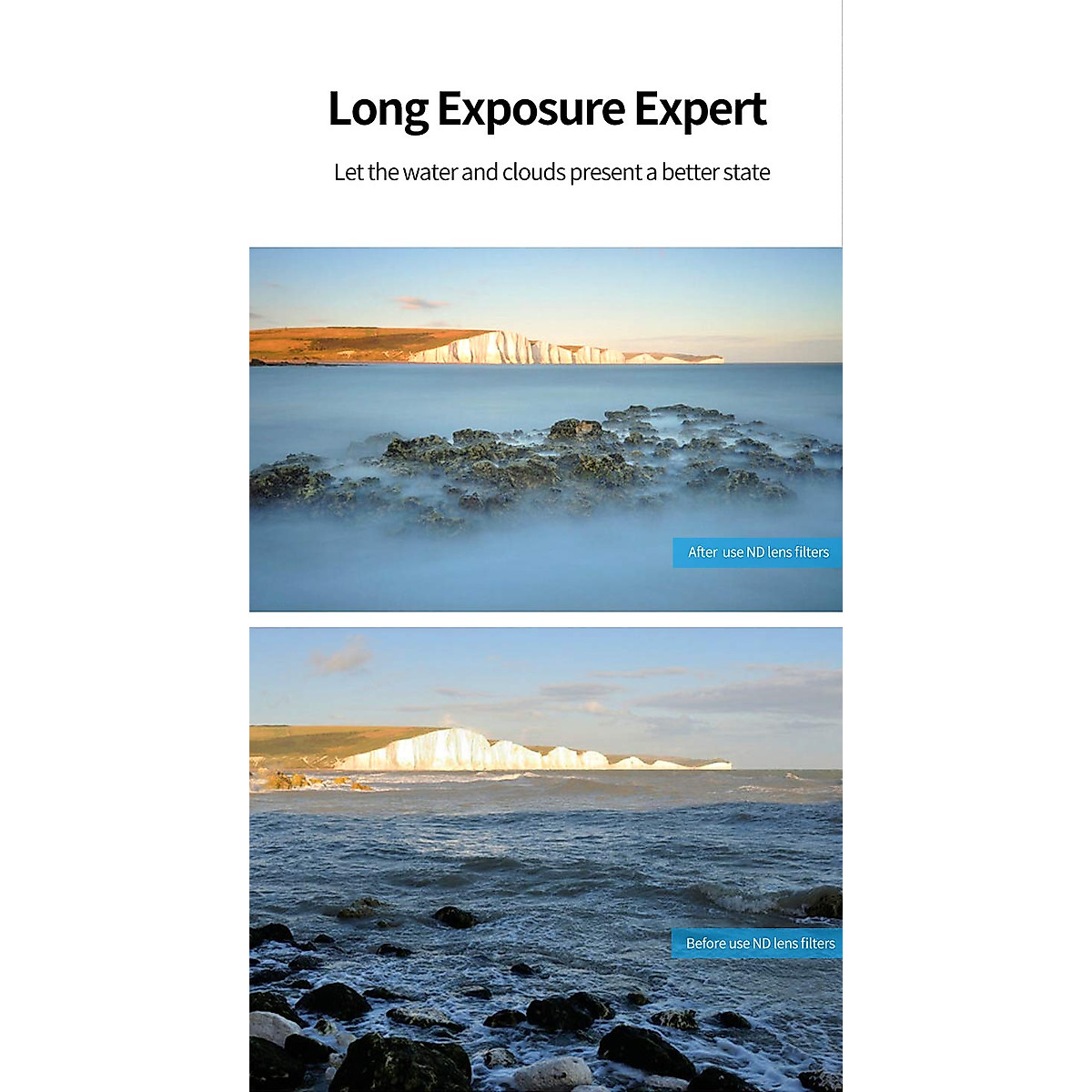 QKOO Neutral Density Filter ND4/8/16 Lens Filter Set for GoPro Hero 13 12 11 10 9 Black (Works with Media Mod) (Directly Replace The Standard Protective Lens On Your Camera)