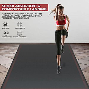 Vivitory Extra Large Yoga Mat for Home Workout 6'x4'x7mm, Large Exercise Mat, Ultra Durable, Non-Slip, Workout Mat for Instant Home Gym Flooring, Gym Mats for Cardio, Weightlifting, Jump Rope, MMA,