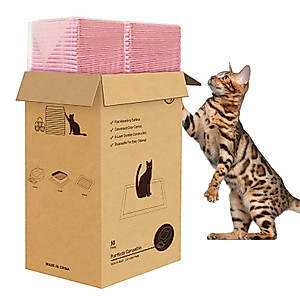 YONKFUL 16.9x11.4 Inch Cat Pad Refills for Tidy Cats Breeze Litter System - Breeze Compatible Refills, Unscented, Super Absorbent 50 Pads for Cat Litter Box, Quick-Dry, Odor Control