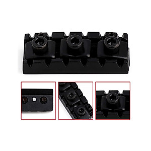 Holmer Guitar String Locking Nut for Floyd Rose Style Adjustable Height Locking Guitar Tremolo Bridge with Mounting Screw Shims and Wrench Black.