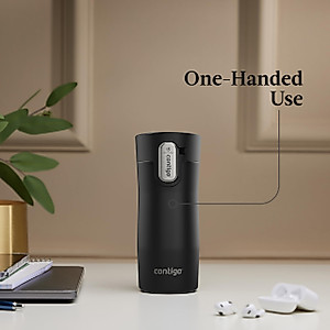 Contigo AUTOSEAL West Loop Vacuum-Insulated Stainless Steel Travel Mug with Easy-Clean Lid, 12oz, Matte Black