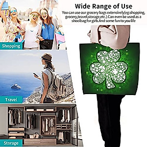 Gelxicu Green Clover Shoulder Tote Bags St Patrick Casual Bag Cute Shoulder Handbags Shopping Bags