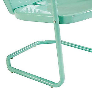 Crosley Furniture CO1001A-AQ Griffith Retro Metal Outdoor Chair, Aqua