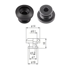 Rubatone Guitar Strap Buttons Strap Pins End Pins for Acoustic Guitar Electric Guitar Banjo Ukulele Mushroom Head Set of 2pcs Black.