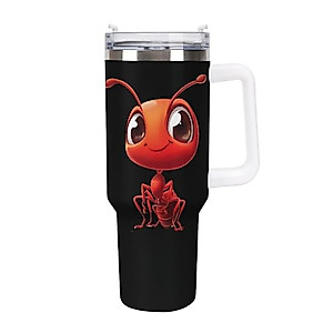 Ant Insect Keeper Tumbler with Handle Travel Mug Water Bottle Tea Coffee Cup White-style