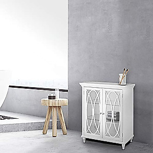 Elegant Home Fashions 32" H Florence Double Door Floor Cabinet with 2 Adjustable Tempered Glass Shelves