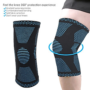 Life Neoprene Cycling Knee, Flexible Compression Leg Brace Pad Prevent Injury Fit for Basketball Volleyball Team Sports(M)