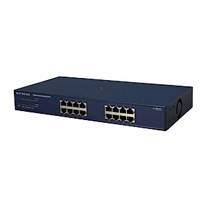 NETGEAR 16-Port Gigabit Ethernet Unmanaged Switch (JGS516) - Desktop or Rackmount, and Limited Lifetime Protection
