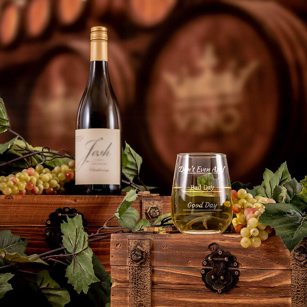 IT'S A SKIN Don’t Even Ask Bad Day Good Day |Stemless Wine Glass 17oz for red and white wine - Mothers Day, Grandmothers, grandma Incl free wine/food pairing card