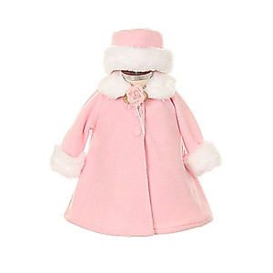Girl's Cozy Fleece Long Sleeve Cape Jacket Coat - White Infant S 3-6 Months