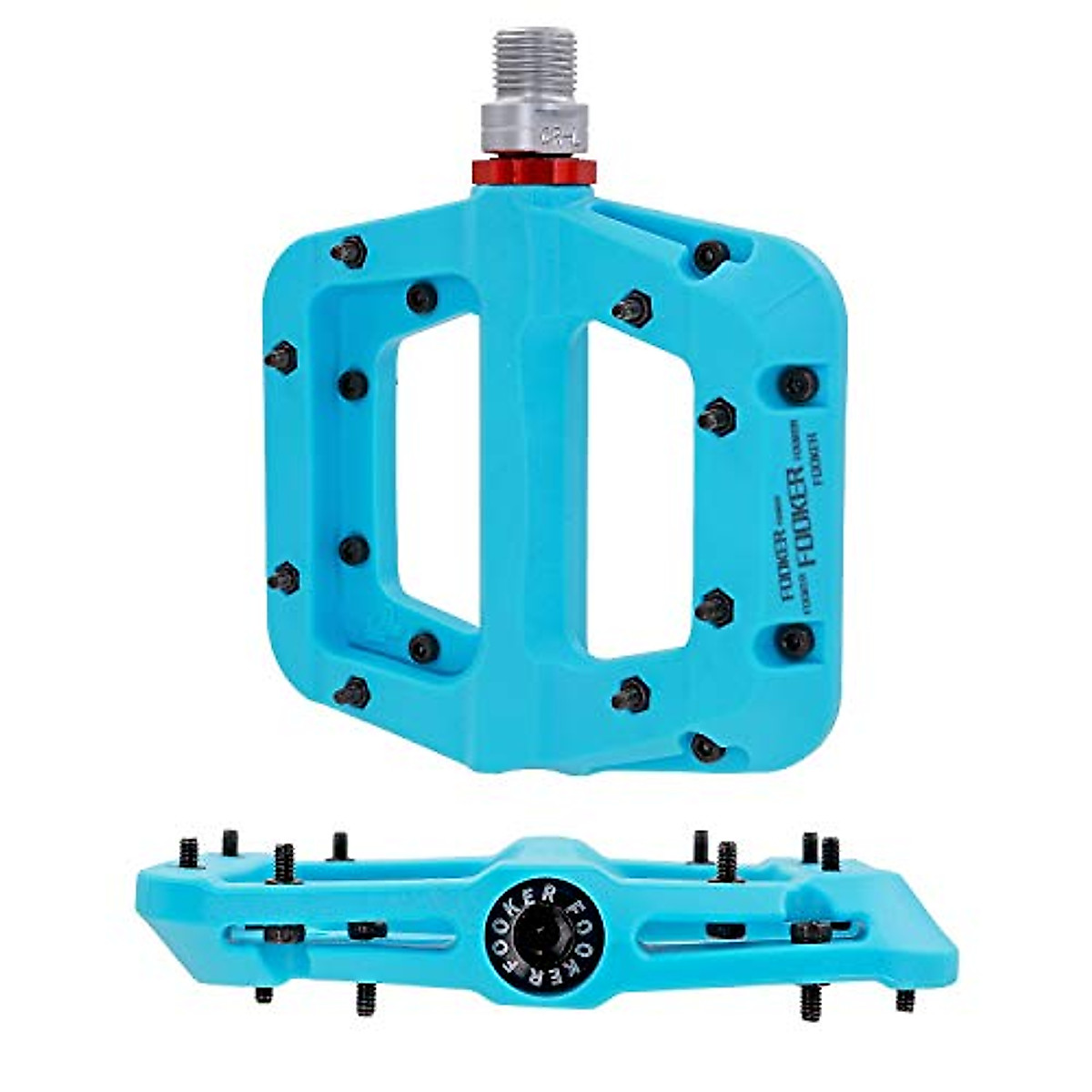 FOOKER MTB Pedals Mountain Bike Pedals 3 Bearing Non-Slip Lightweight Nylon Fiber Bicycle Platform Pedals for BMX MTB 9/16"