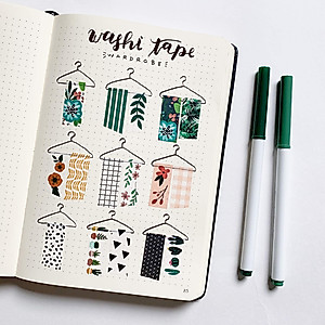 Washi Tape Set of 16 Rolls of 15 mm Wide Washy Tape Cute Decorative Tape for Journaling, Scrapbooking, Crafts, Bullet Journals, Planners, DIY Décor, Craft Supplies For Adults & Kids (Meadow)