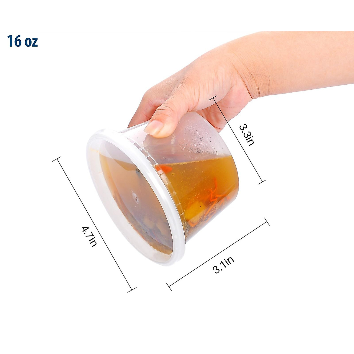 EDI [8 OZ (20 Sets), 16 OZ (20 Sets) and 32 OZ (10 Sets) Plastic Deli Food Storage Containers with Airtight Lids, Bundle