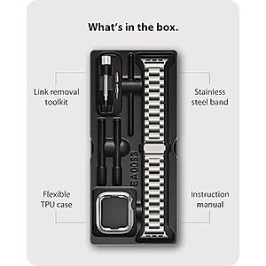 Fullmosa Compatible Apple Watch Bands 49mm 45mm 46mm 44mm 42mm 41mm 40mm 38mm, Metal iWatch Band with Case for Apple Watch Ultra Series 10 9 8 7 6 5 4 3 2 1 SE, 49mm Silver